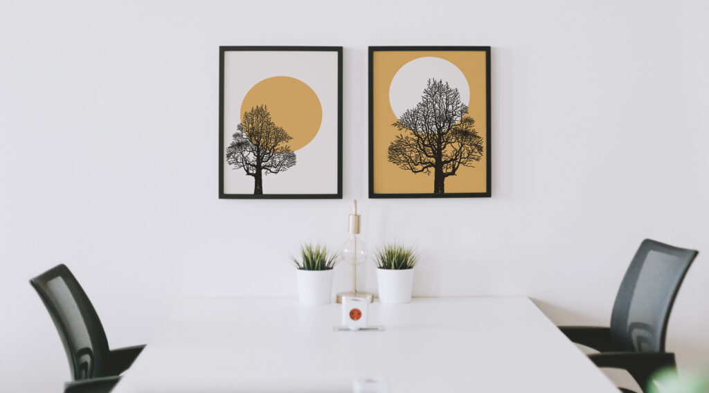 Abstract Sunrise and Sunset wall art – 2 print set – Gozo Graphics ...