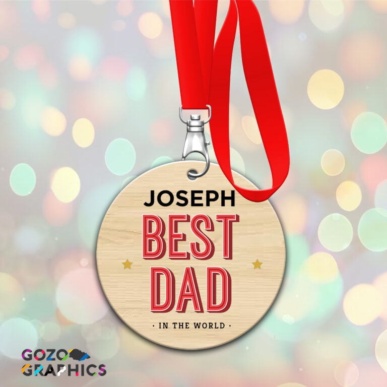 Best Dad in the World – Wood medal – Gozo Graphics | Print | Signage | CNC