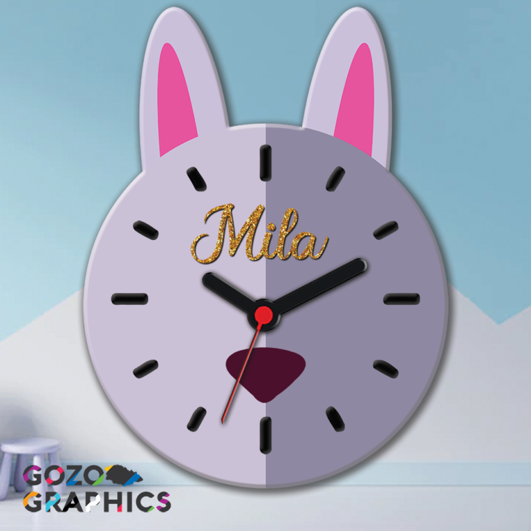 🐾Bunny – animals clock – Gozo Graphics | Print | Signage | CNC