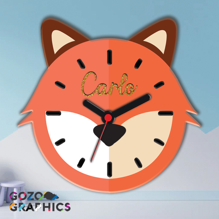 🐾Fox – animals clock – Gozo Graphics | Print | Signage | CNC