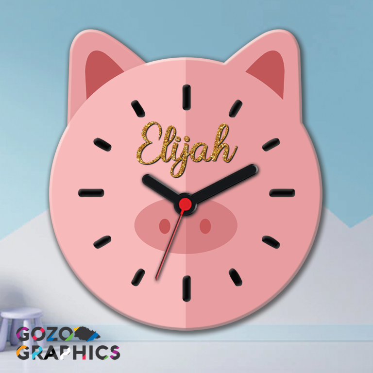 🐾Pig – animals clock – Gozo Graphics | Print | Signage | CNC