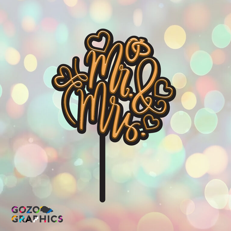 Mr&Mrs hearts - Cake Topper - Gozo Graphics | Canvas | Print | Signage ...