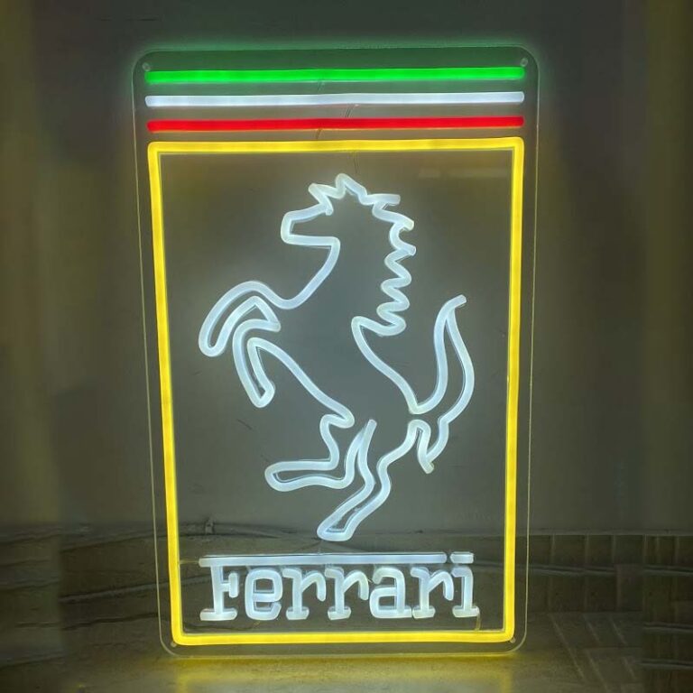 Ferrari logo LED Neon Light 50cm high – Gozo Graphics | Print | Signage ...