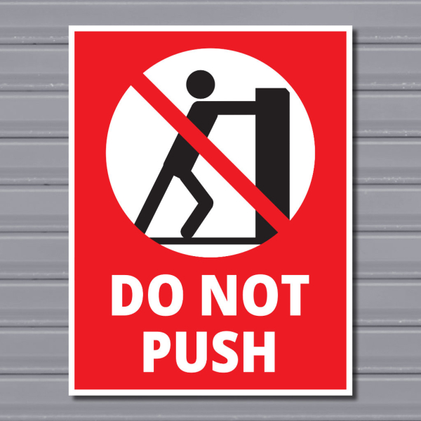 Do Not Push – Prohibition Safety Sign - Gozo Graphics | Canvas | Print ...