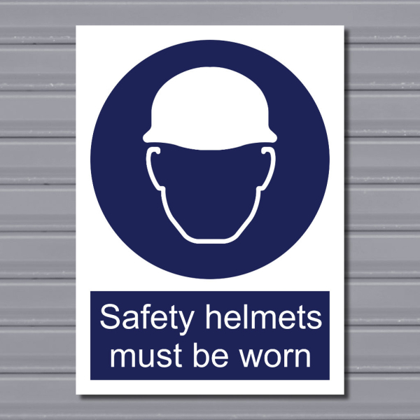 Safety Helmets Must Be Worn – Mandatory PPE Sign - Gozo Graphics ...