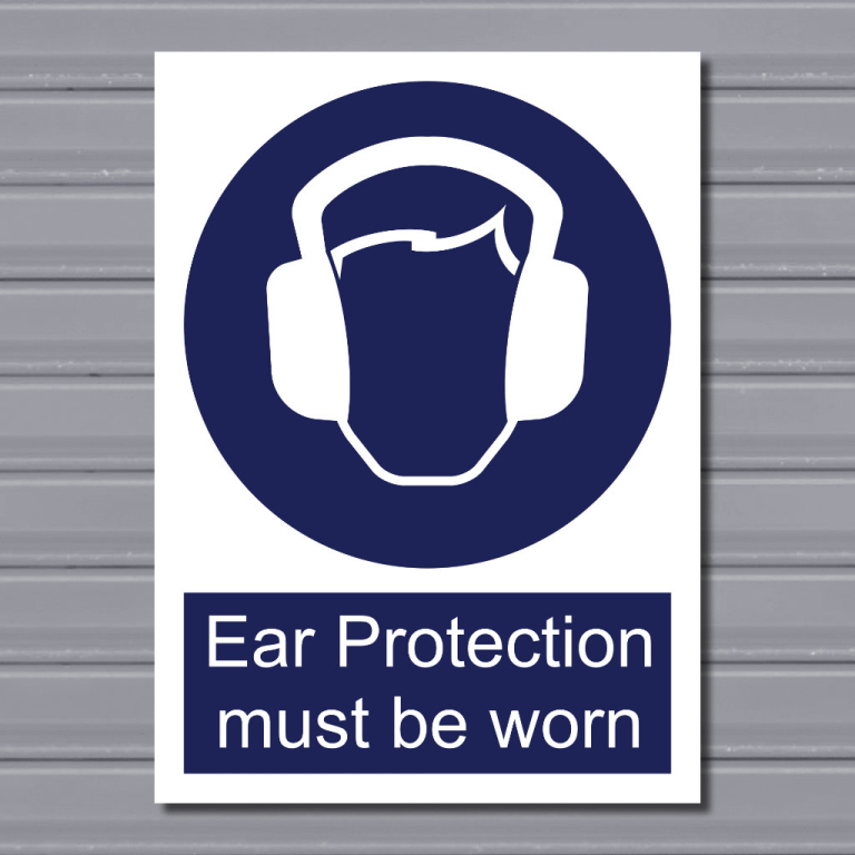 Ear Protection Must Be Worn – Mandatory PPE Sign - Gozo Graphics ...