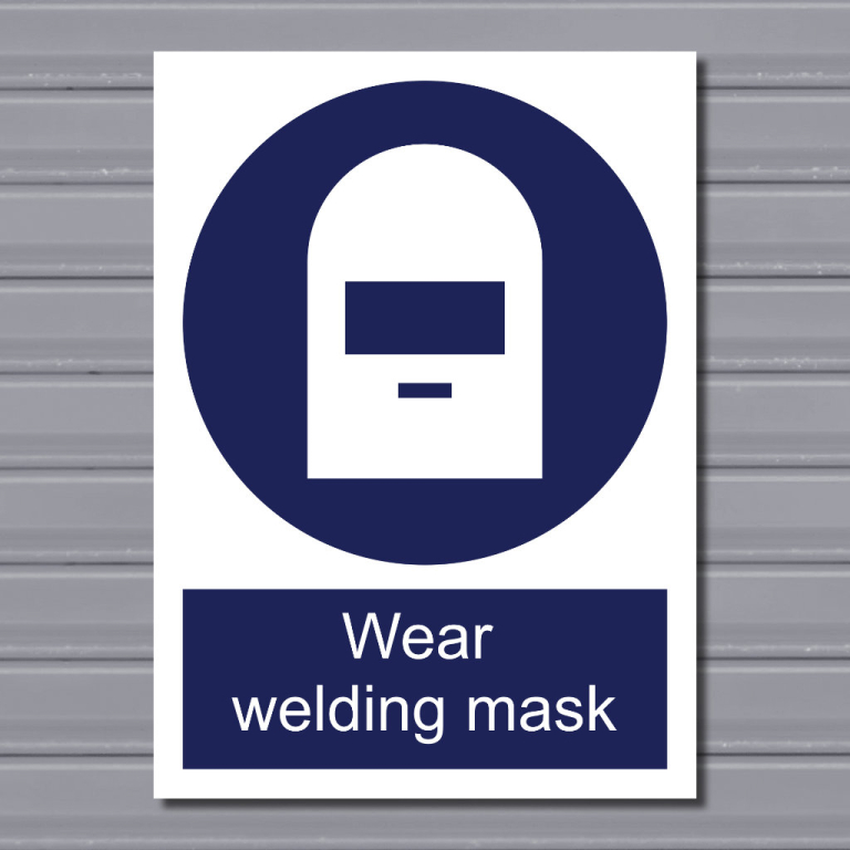Wear Welding Mask – Mandatory PPE Sign - Gozo Graphics | Canvas | Print ...