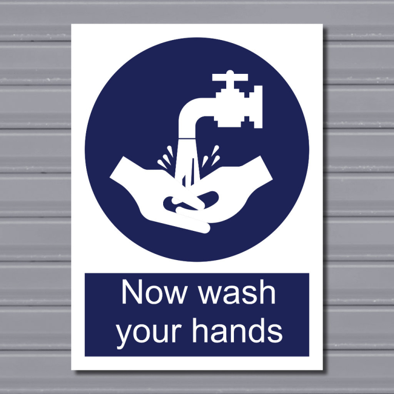 Now Wash Your Hands – Hygiene Safety Sign - Gozo Graphics | Canvas ...