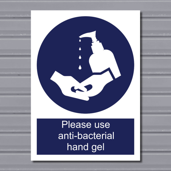 Please Use Anti-Bacterial Hand Gel – Hygiene Safety Sign - Gozo ...