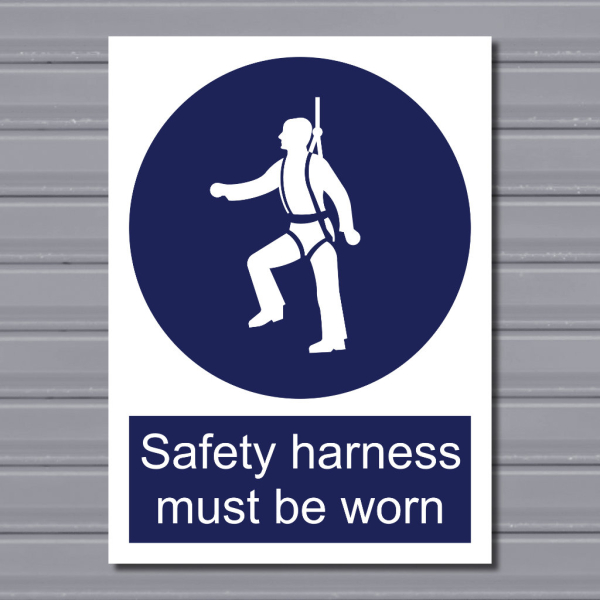 Safety Harness Must Be Worn – Mandatory PPE Sign - Gozo Graphics ...