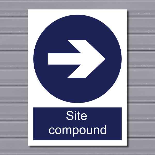 Site Compound – Right Arrow Directional Safety Sign - Gozo Graphics ...