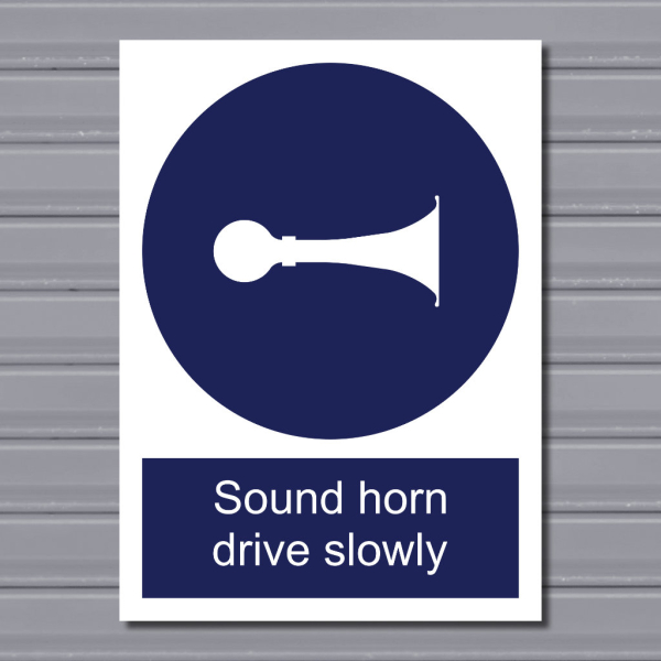 Sound Horn Drive Slowly – Vehicle Safety Sign - Gozo Graphics | Canvas ...