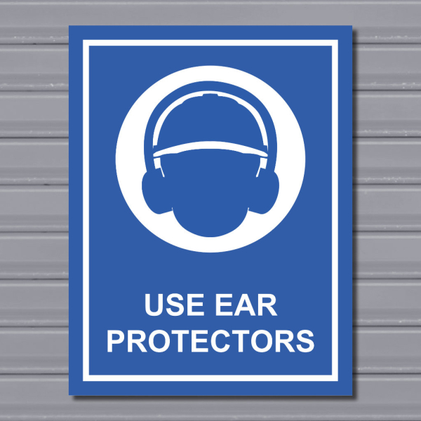 Use Ear Protectors – Mandatory PPE Sign - Gozo Graphics | Canvas ...