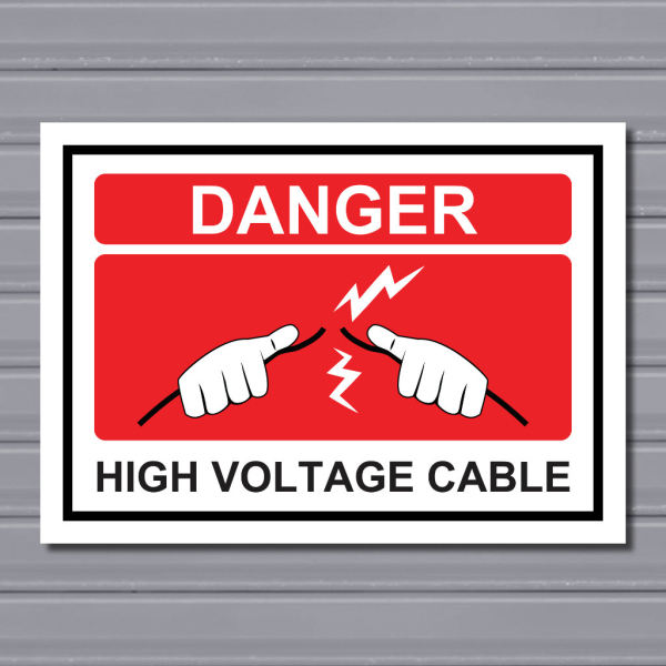 High Voltage Cable – Danger Safety Sign - Gozo Graphics | Canvas ...