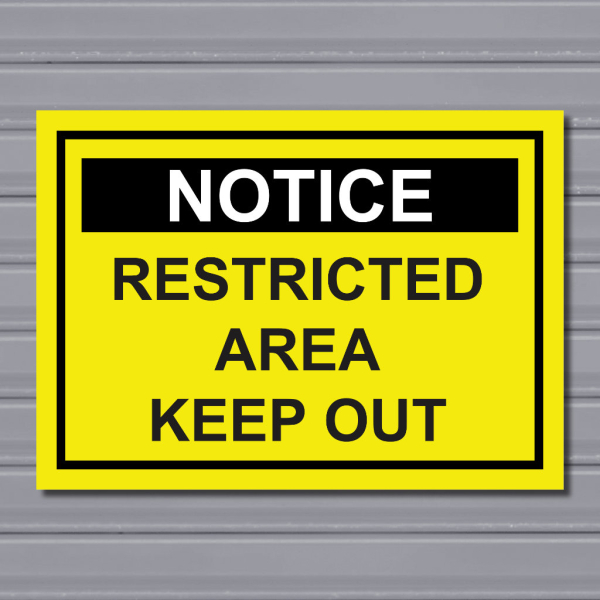 Notice: Restricted Area Keep Out Sign - Gozo Graphics | Canvas | Print ...