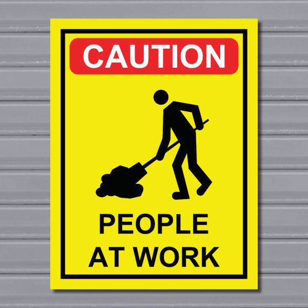 People at Work – Caution Safety Sign - Gozo Graphics | Canvas | Print ...