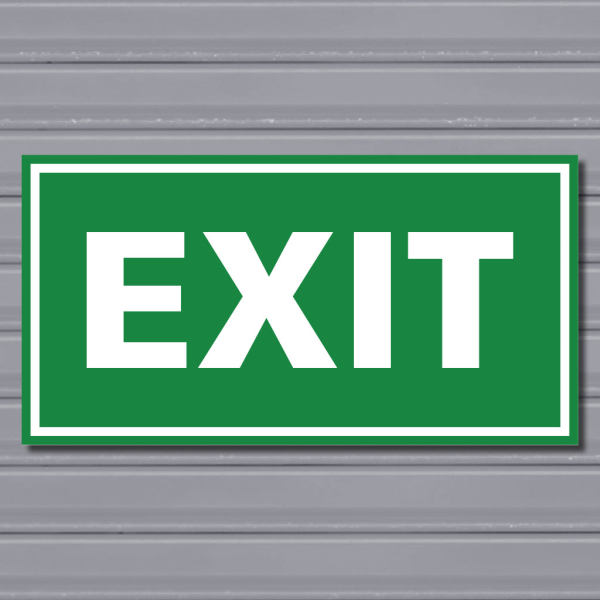 Emergency Exit Sign – (Green, Exit Text) - Gozo Graphics | Canvas ...