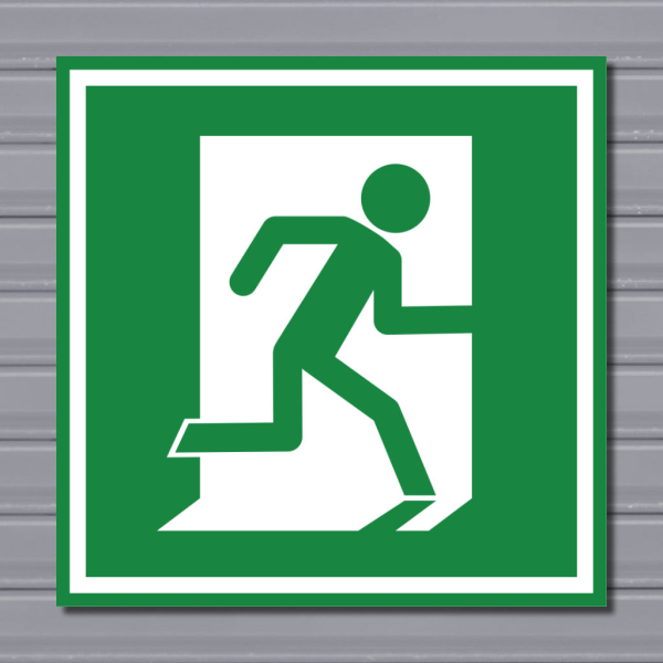 Emergency Exit Sign – (Square, Green, Run Right) - Gozo Graphics ...