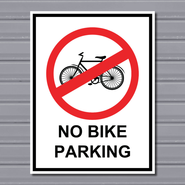 No Biking (Bike Only) – Prohibition Safety Sign - Gozo Graphics ...