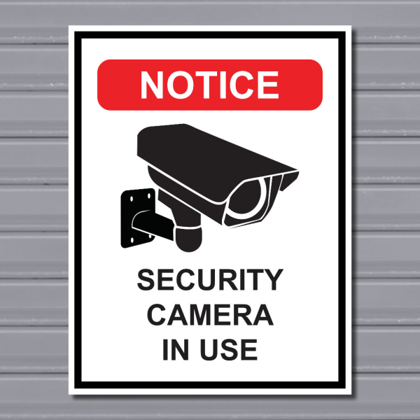 Security Camera in Use (Side) – Surveillance Notice Sign - Gozo ...