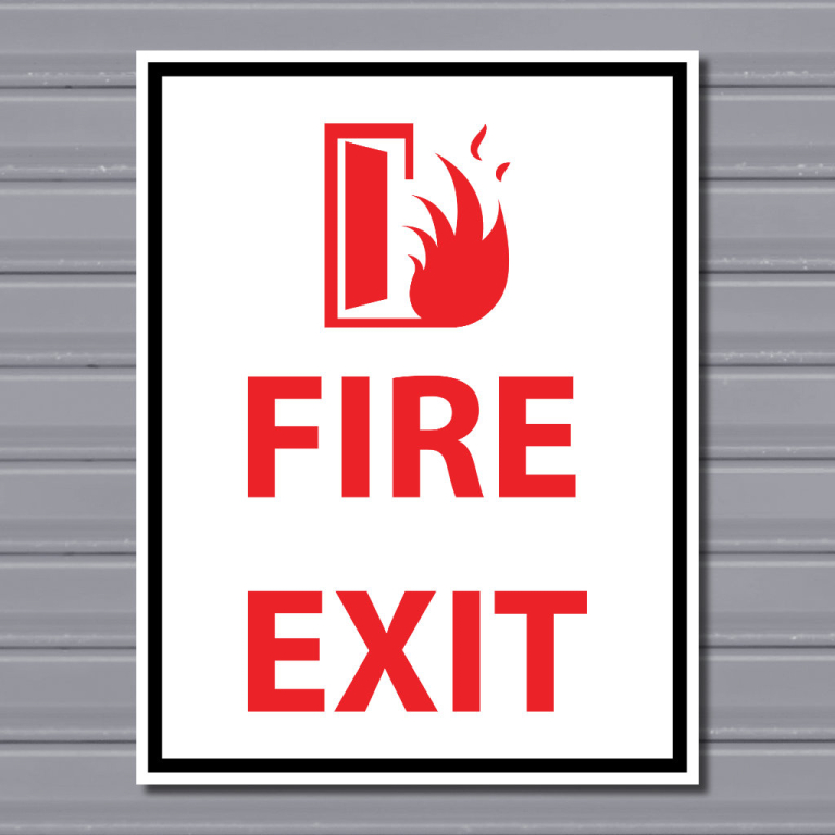 Fire Exit – Emergency Exit Safety Sign - Gozo Graphics | Canvas | Print ...