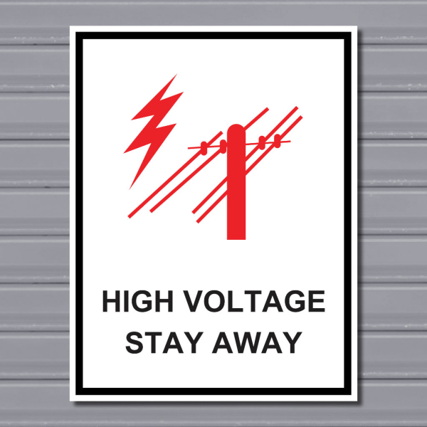 High Voltage Stay Away – Electrical Hazard Warning Sign - Gozo Graphics ...
