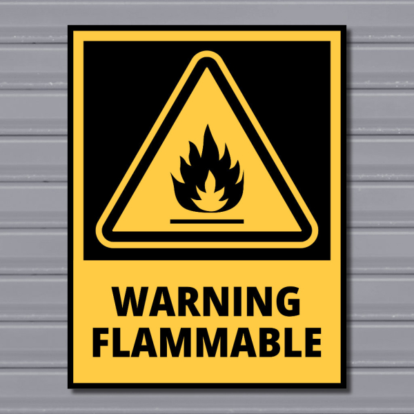 Warning Flammable – Hazard Safety Sign - Gozo Graphics | Canvas | Print ...