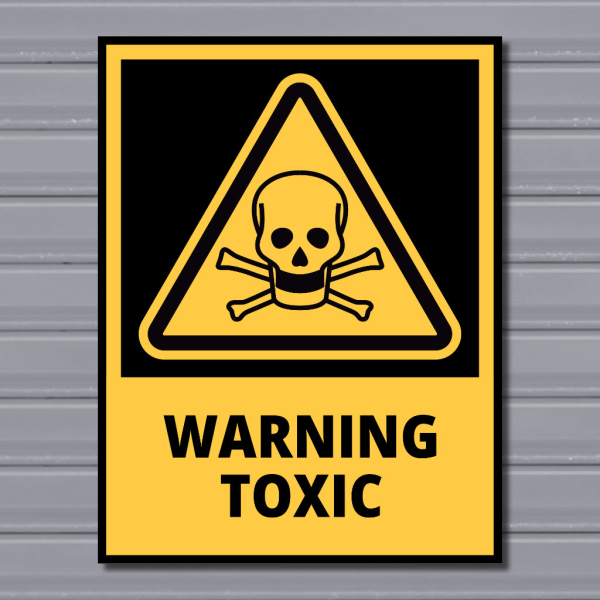 Warning Toxic – Hazard Safety Sign - Gozo Graphics | Canvas | Print ...
