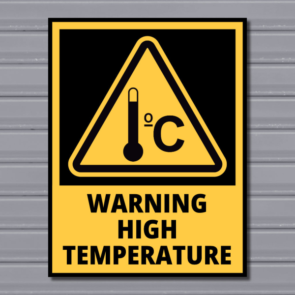 Warning High Temperature – Hazard Safety Sign - Gozo Graphics | Canvas ...
