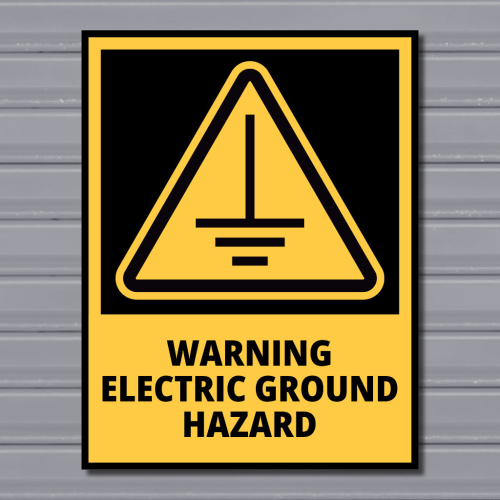 Warning Electric Ground Hazard – Hazard Safety Sign - Gozo Graphics ...