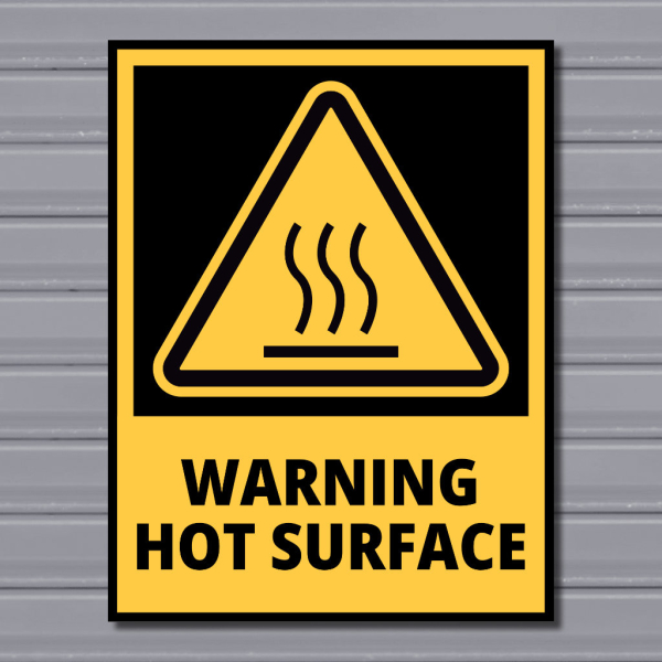 Warning Hot Surface – Hazard Safety Sign - Gozo Graphics | Canvas ...