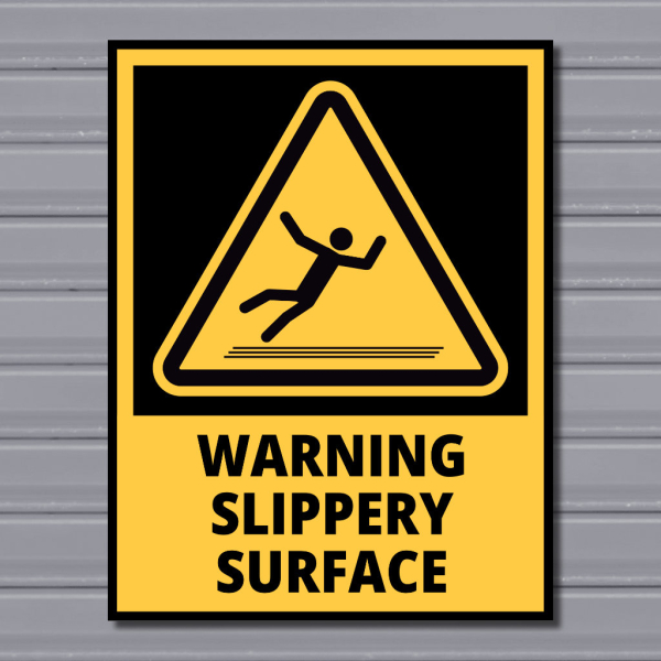 Warning Slippery Surface – Hazard Safety Sign - Gozo Graphics | Canvas ...
