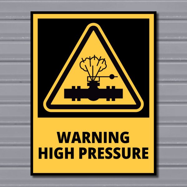 Warning High Pressure – Hazard Safety Sign - Gozo Graphics | Canvas ...