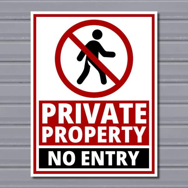 Private Property – No Entry Prohibition Safety Sign (Classic Design ...